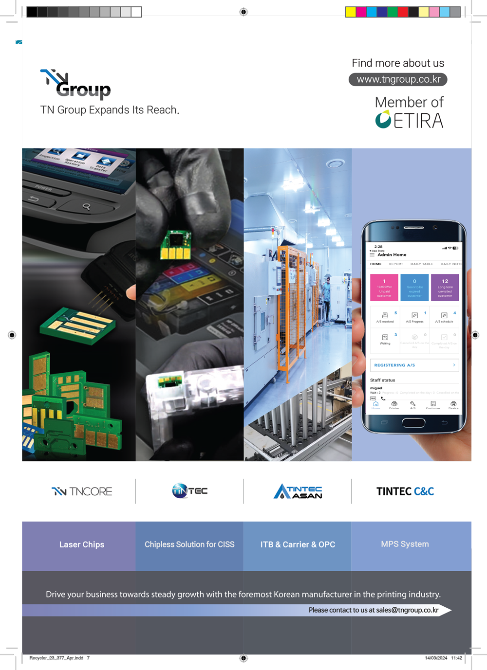 TNGroup News - TN Group 광고가 Recycler 4월호 잡지에 게재되었습니다.